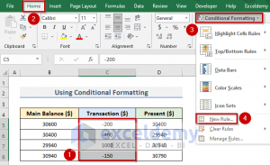 How to Make Negative Numbers Red in Excel (4 Easy Ways)