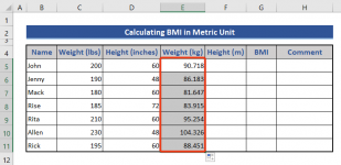 How to Use the CONVERT Function to Calculate BMI in Excel