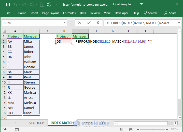Compare Two Columns In Excel To Find Matches Noredbits