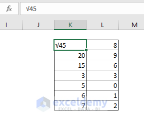 How to insert square root symbol in Excel (7 easy ways) - ExcelDemy