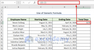 Excel Formula to Count Days from Date (5 Easy Methods)