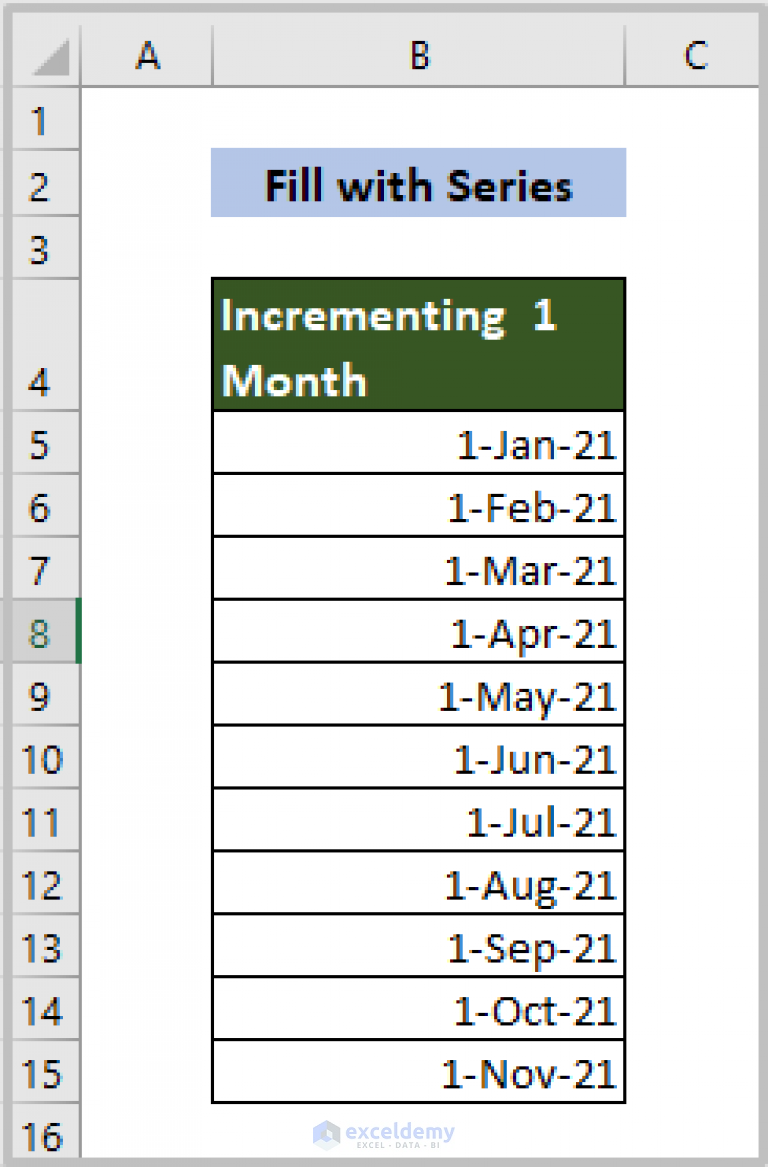 Excel Increment Month By 1 6 Handy Ways Exceldemy 3170