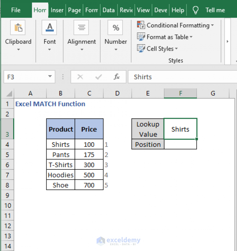 How To Use MATCH Function In Excel 3 Examples ExcelDemy