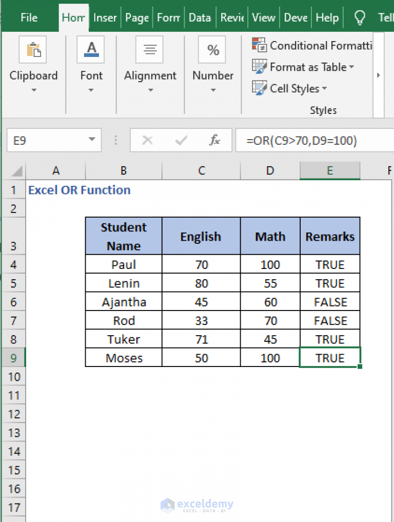 How to Use OR Function in Excel (4 Examples) - ExcelDemy