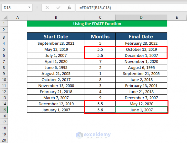 How To Add Months To A Date In Excel 2 Ways ExcelDemy How To Add Months To A Date In Excel 2 Ways ExcelDemy