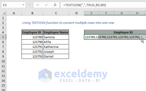 How to Convert Multiple Rows to Single Row in Excel (Easiest 5 Methods)