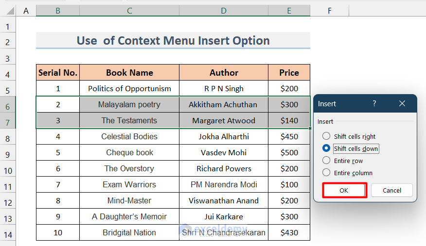 How to Insert Multiple Rows in Excel (6 Easy Methods)