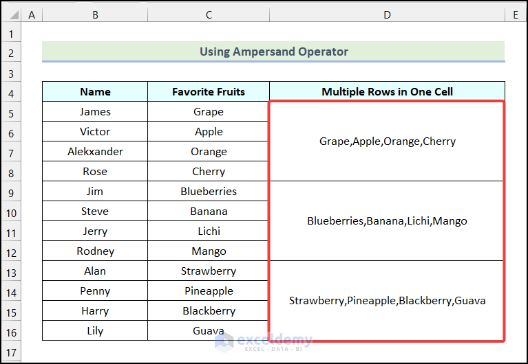 How To Combine Multiple Rows Into One Cell In Excel 6 Ways How To Combine Multiple Rows Into One Cell In Excel 6 Ways
