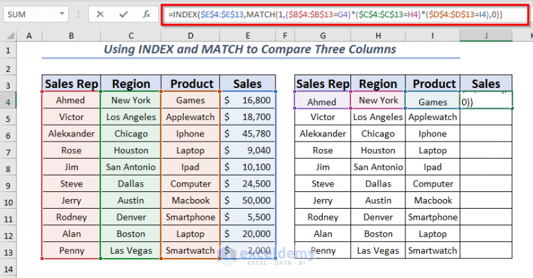 Compare Three Columns in Excel and Return a Value(4 Ways)