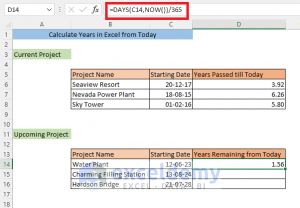How to Calculate Years in Excel from Today (4 Ways) - ExcelDemy