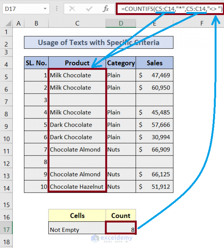 Count If A Cell Contains Any Text In Excel 4 Methods ExcelDemy