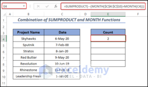 How to Count Months in a Column in Excel (4 Quick Ways)