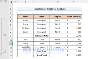 How to Insert Subtotals in Excel (4 Easy Methods) - ExcelDemy