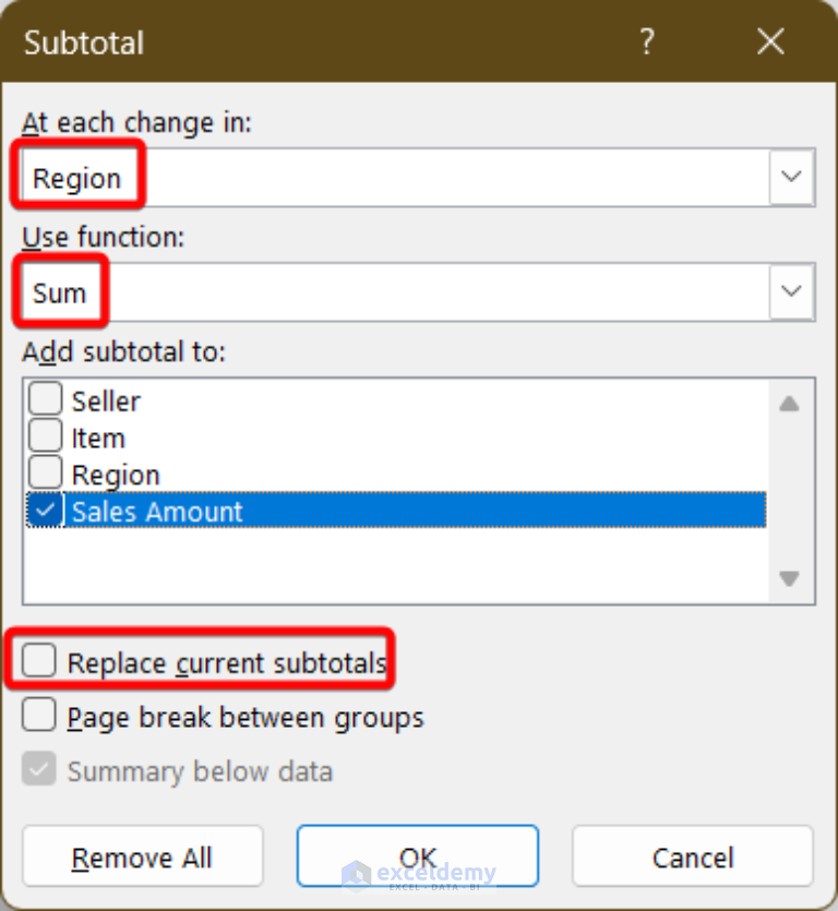 How to Insert Subtotals in Excel (4 Easy Methods) - ExcelDemy