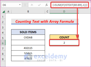 How to Count Text in Excel (7 Easy Tricks) - ExcelDemy