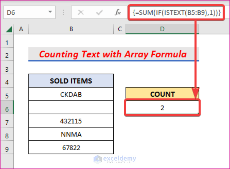 How to Count Text in Excel (7 Easy Tricks) - ExcelDemy