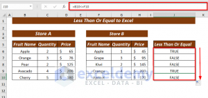 How to Use Less Than Or Equal to Operator in Excel (8 Examples)