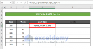 How to Use WEEKNUM Function in Excel (2 Ways) - ExcelDemy