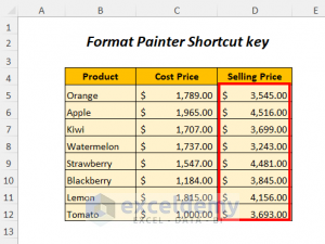 How to Use Format Painter Shortcut in Excel (5 Ways) - ExcelDemy
