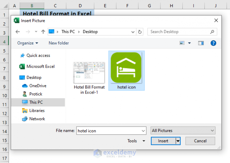 Hotel Bill Format in Excel (Create with Easy Steps) - ExcelDemy