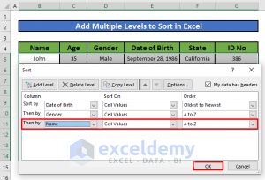 How to Add Sort Button in Excel (7 Methods) - ExcelDemy