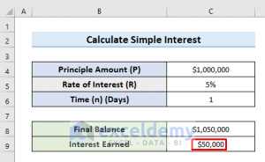 How to Calculate Daily Interest in Excel (2 Easy Ways) - ExcelDemy