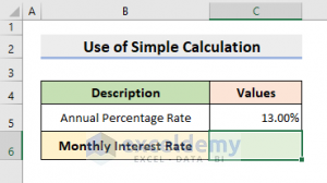 How to Calculate Monthly Interest Rate in Excel (3 Simple Methods)