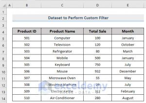 How to Perform Custom Filter in Excel (5 Ways) - ExcelDemy