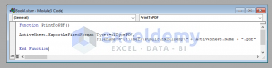How to Print to PDF in Excel VBA : With Examples and Illustrations