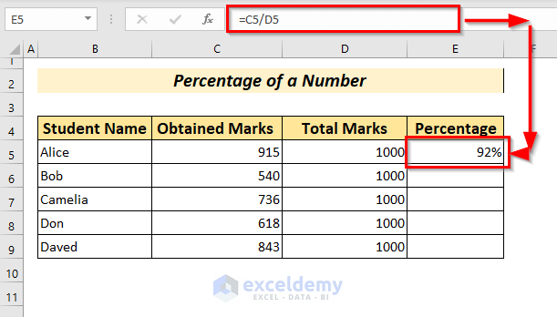 How to Calculate Percentage of a Number in Excel (5 Easy Ways)