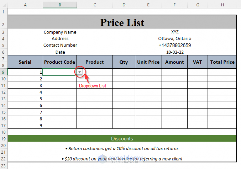 How to Make a Price List in Excel (Step by Step Guidelines) - ExcelDemy