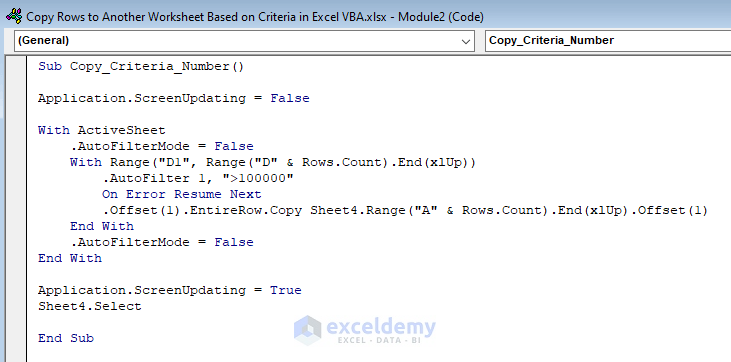 How To Copy Rows To Another Worksheet Based On Criteria By Excel Vba 2