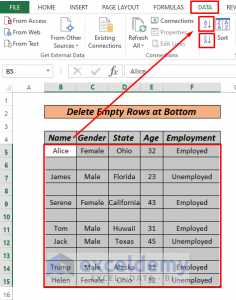 How to Delete Empty Rows at Bottom in Excel (7 Ways) - ExcelDemy