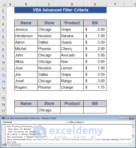 Excel VBA Examples with Advanced Filter Criteria (6 Cases)