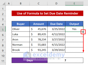 How to Set Due Date Reminder in Excel (3 Quick Methods) - ExcelDemy