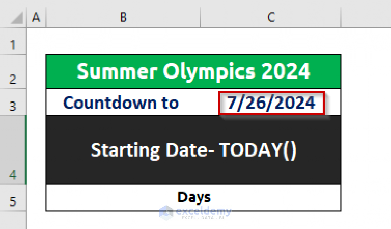 How to Create a Day Countdown in Excel (2 Examples) - ExcelDemy