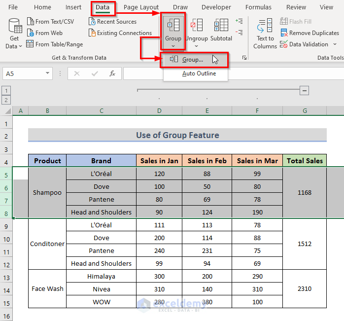 How to Group Cells in Excel (6 Different Ways) - ExcelDemy How to Group Cells in Excel (6 Different Ways) - ExcelDemy