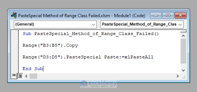 Run Time Error 1004: PasteSpecial Method of Range Class Failed
