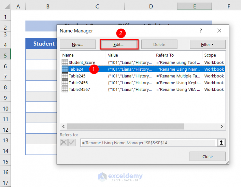 How To Rename A Table In Excel 5 Ways ExcelDemy