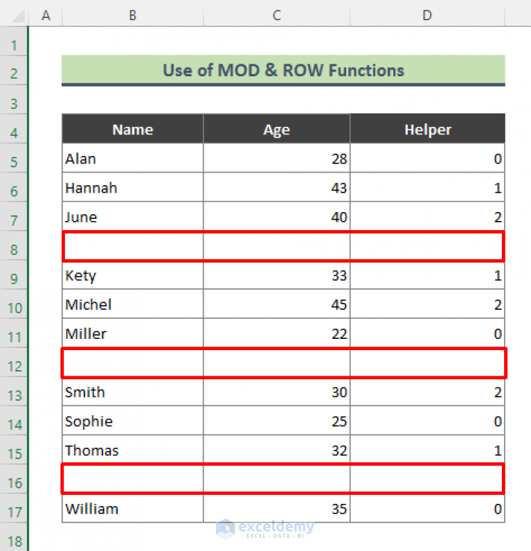 Excel Formula To Insert Rows Between Data 2 Simple Examples Excel Formula To Insert Rows Between Data 2 Simple Examples