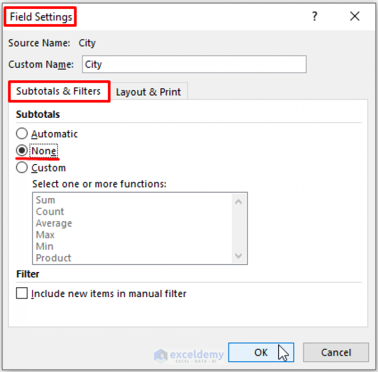 How to Remove Subtotal in Pivot Table (5 Useful Ways) - ExcelDemy