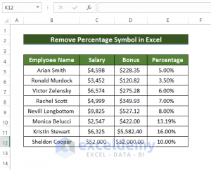 How to Remove Percentage Symbol in Excel (7 Ways) - ExcelDemy