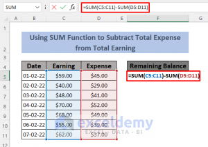 How to Keep a Running Balance in Excel (8 Methods)