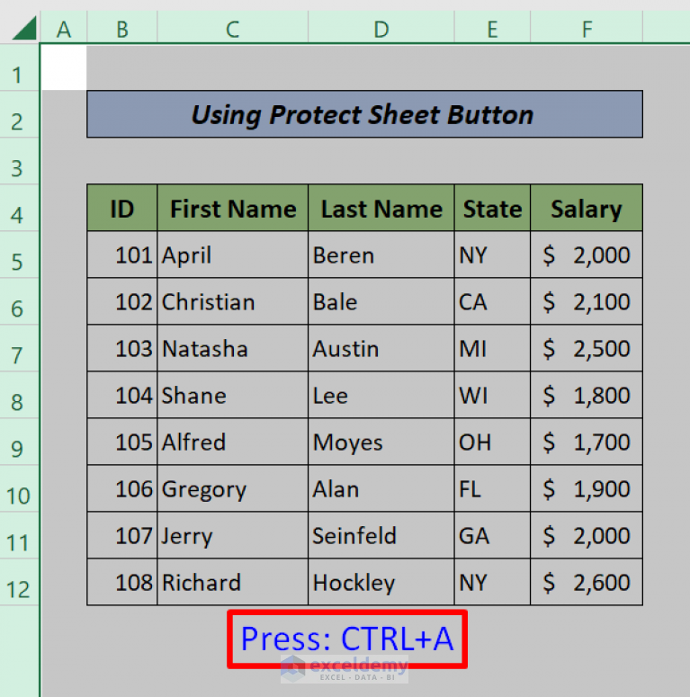 Protect Excel Sheet But Allow Data Entry 2 Handy Approaches Protect Excel Sheet But Allow Data Entry 2 Handy Approaches