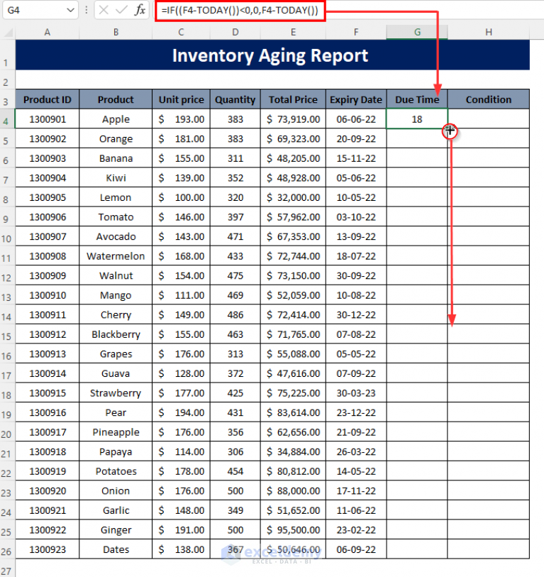 How to Make Inventory Aging Report in Excel (Step by Step Guidelines)