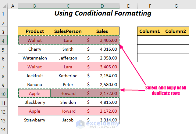 How To Transpose Duplicate Rows To Columns In Excel 4 Ways 6768