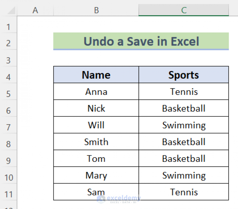 How To Undo A Save In Excel 4 Quick Methods ExcelDemy How To Undo A Save In Excel 4 Quick Methods ExcelDemy