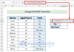 How to Tally Votes in Excel (4 Suitable Methods) - ExcelDemy