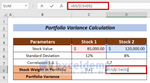How to Calculate Portfolio Variance in Excel (3 Smart Approaches)