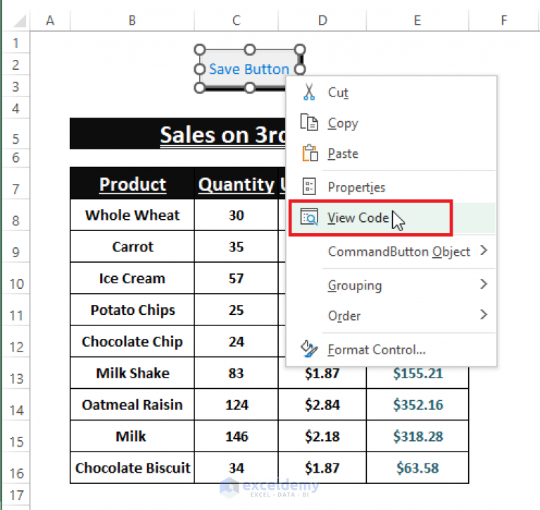 VBA Code For Save Button In Excel 4 Variants ExcelDemy VBA Code For Save Button In Excel 4 Variants ExcelDemy